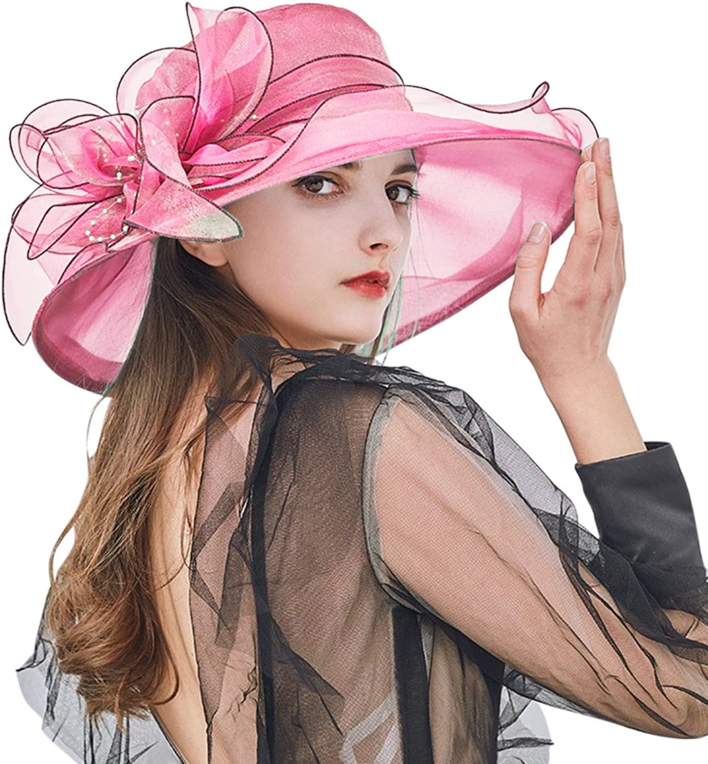 CoCoMangos Women's Organza Kentucky Church Fascinator Hats UV ...