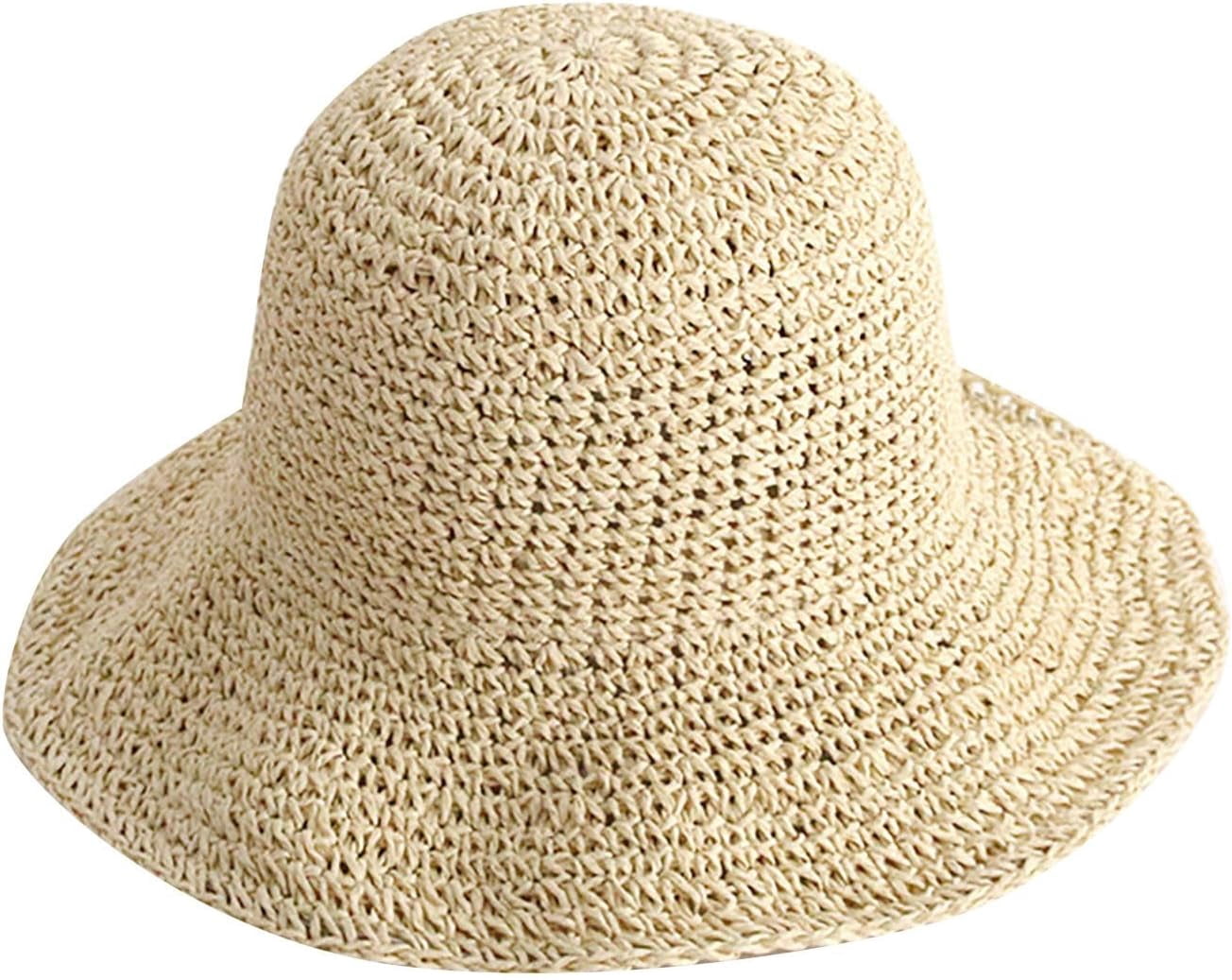 CoCoMangos Womens Casual Summer Straw Bucket Beach Hats Fashion Floppy ...