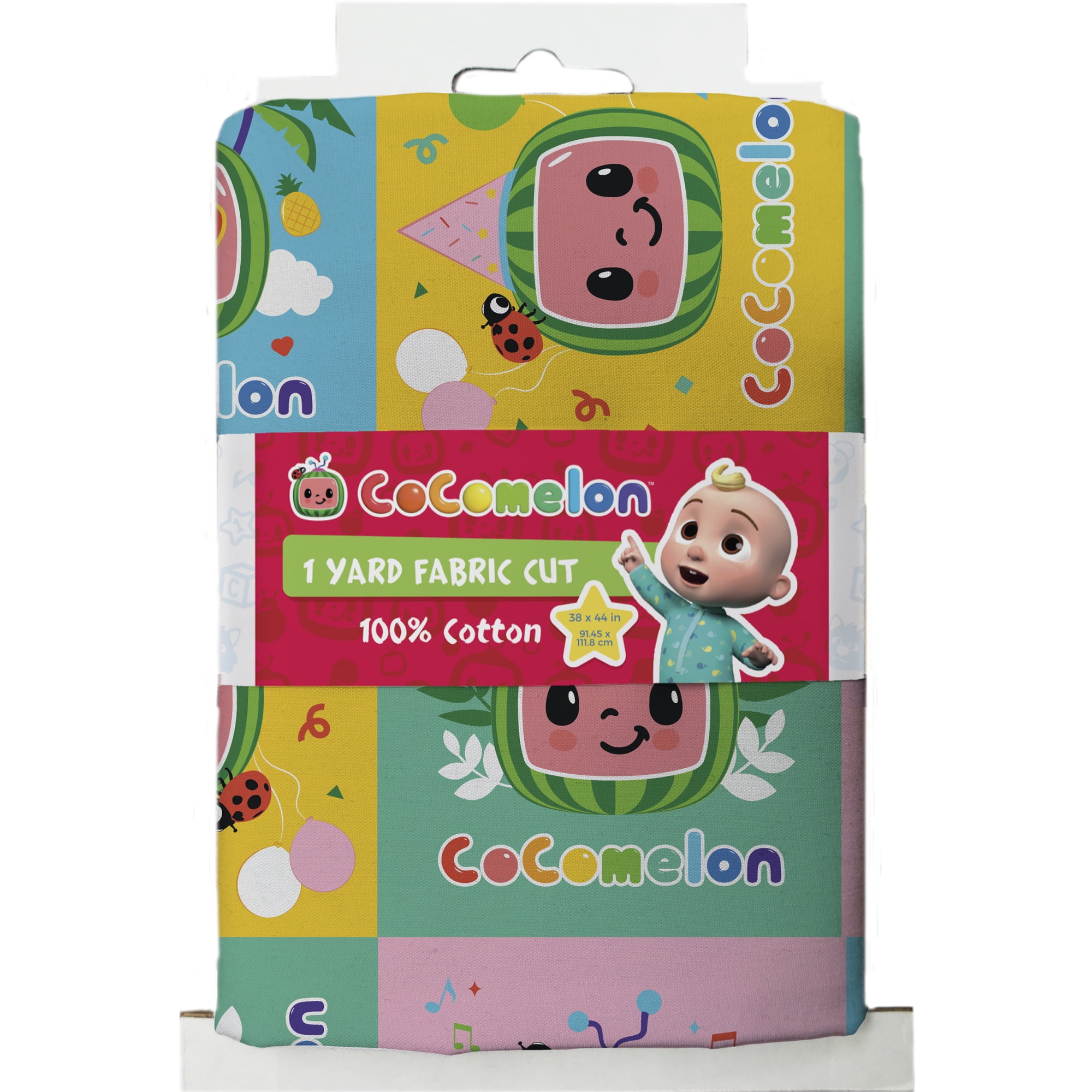 CoComelon 44" x 1 Yard Cotton Blocks Sewing & Craft Fabric Precut ...