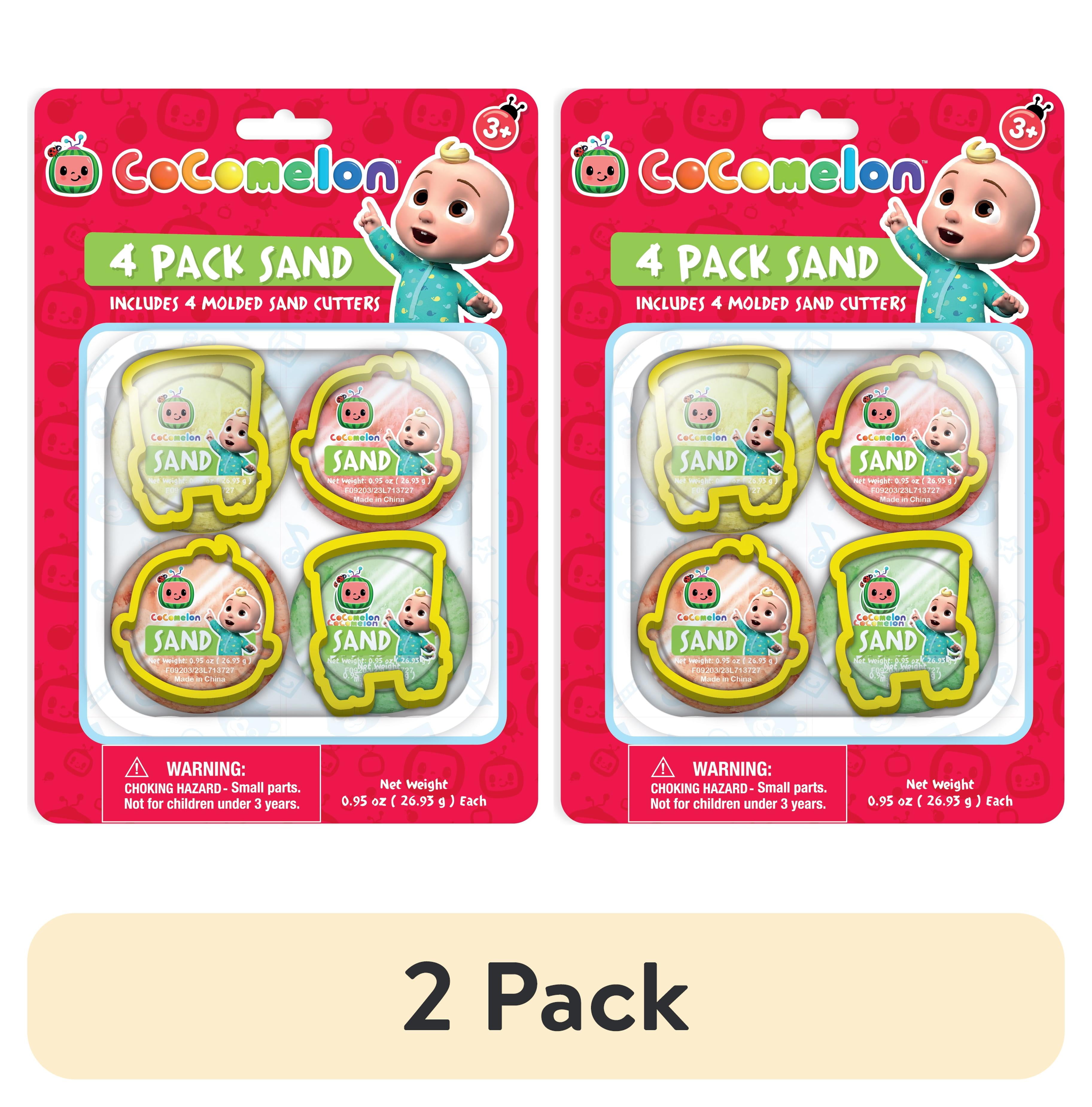 (2 pack) CoComelon 4 Pack Play Sand with 4 Molded Sand Cutters Party ...