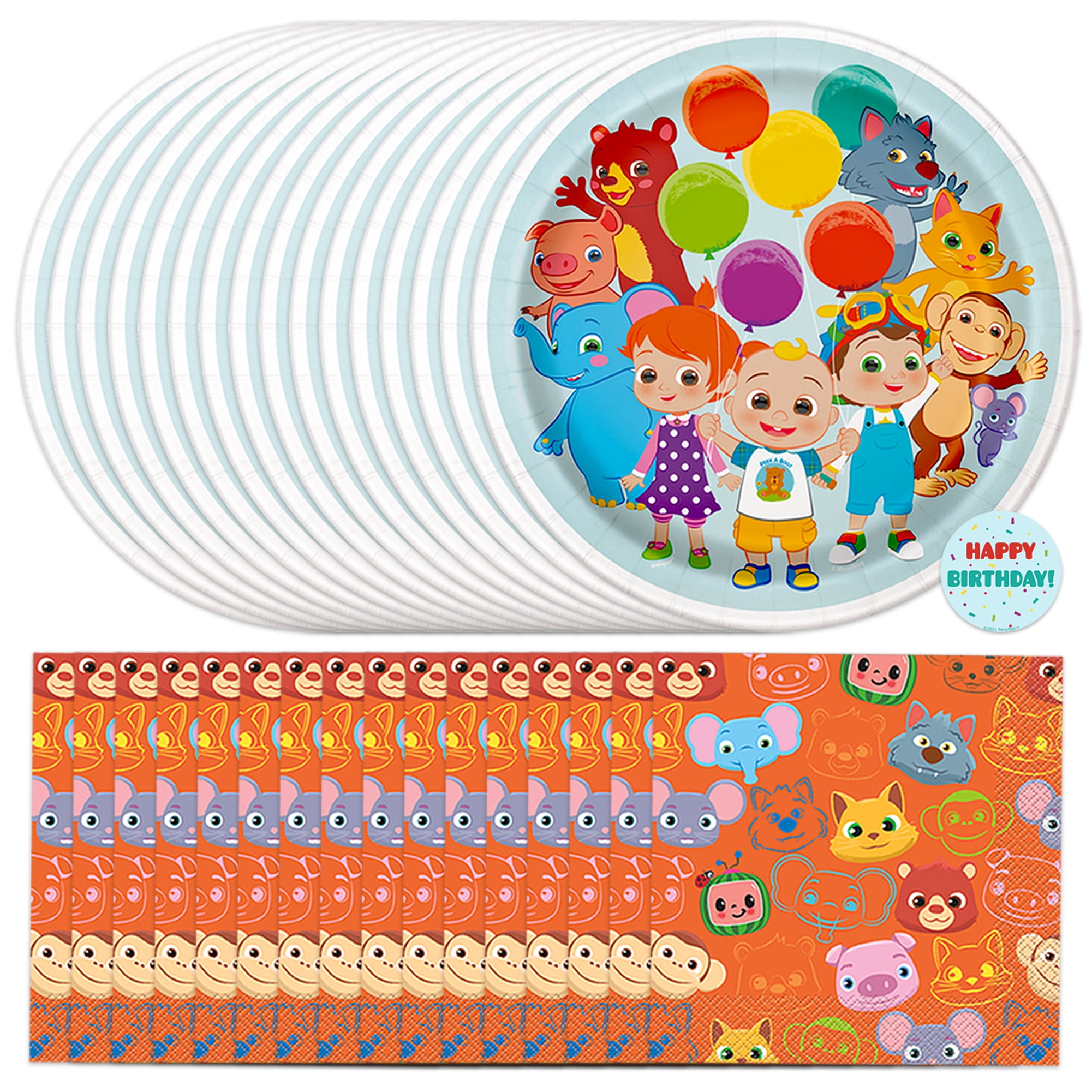 CoComelon Birthday Party Supplies & Decorations |16 Guests| Plates ...