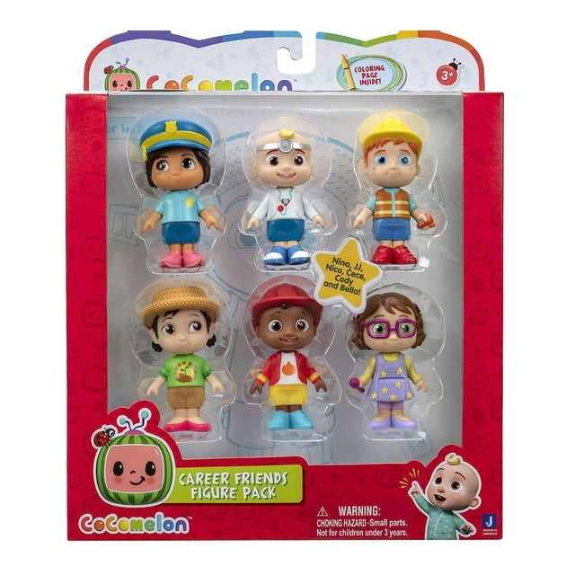 CoComelon Family Play - Career Friends 6 Character Figurines Pack: JJ ...