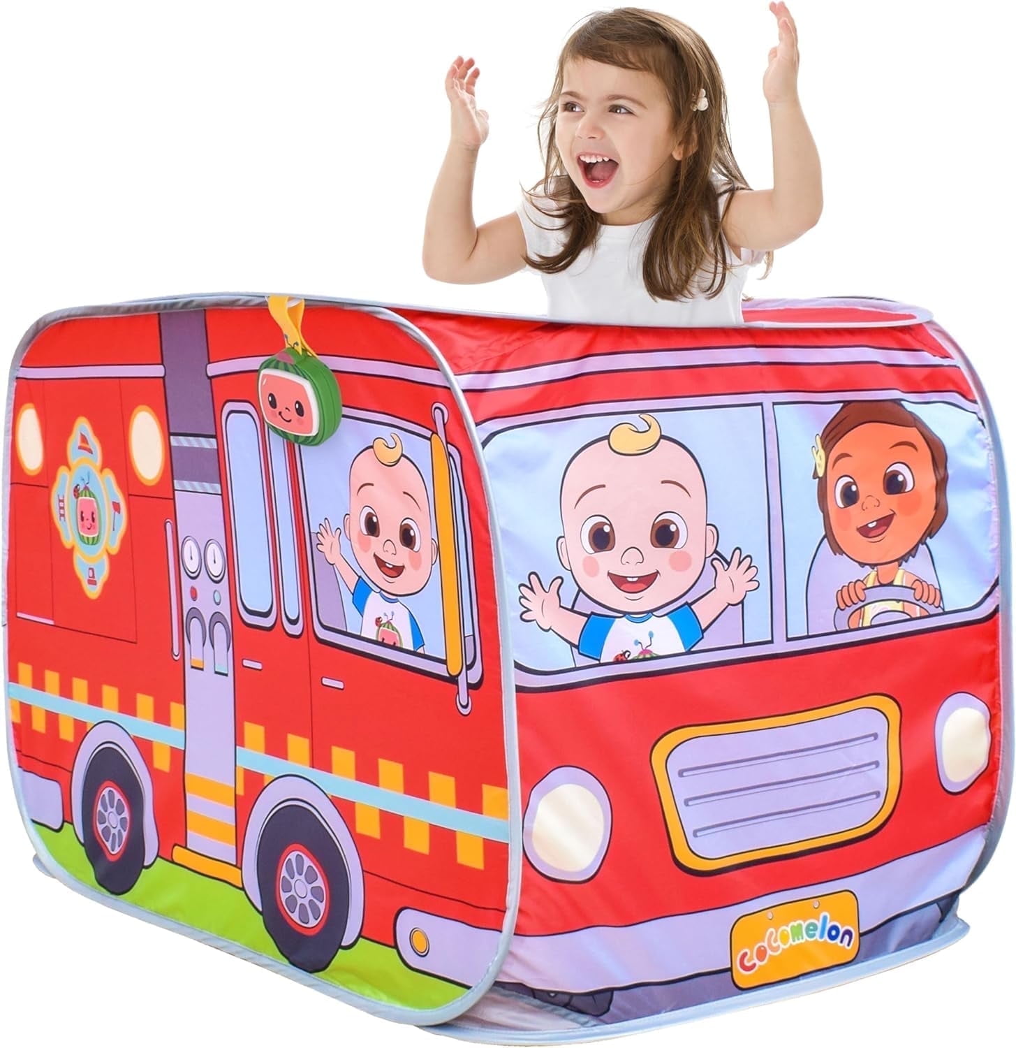 CoComelon Musical Firetruck Pop-Up Tent with Musical Key Fob, 1 Pack ...