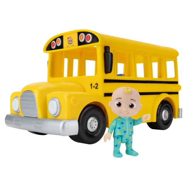 CoComelon Official Yellow JJ School Bus with Sound, 10IN Feature ...