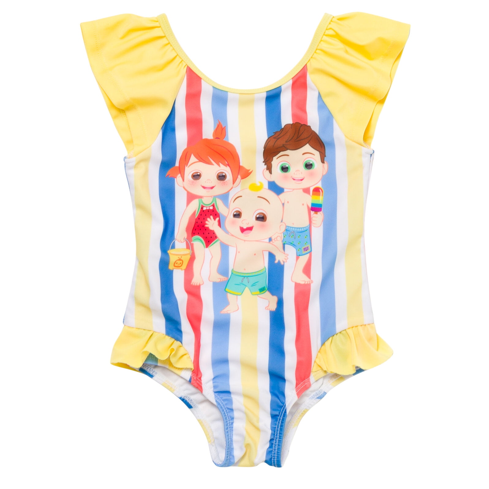CoComelon One-Piece Bathing Suit, Size 4T, Yoyo Yellow (Girl's ...