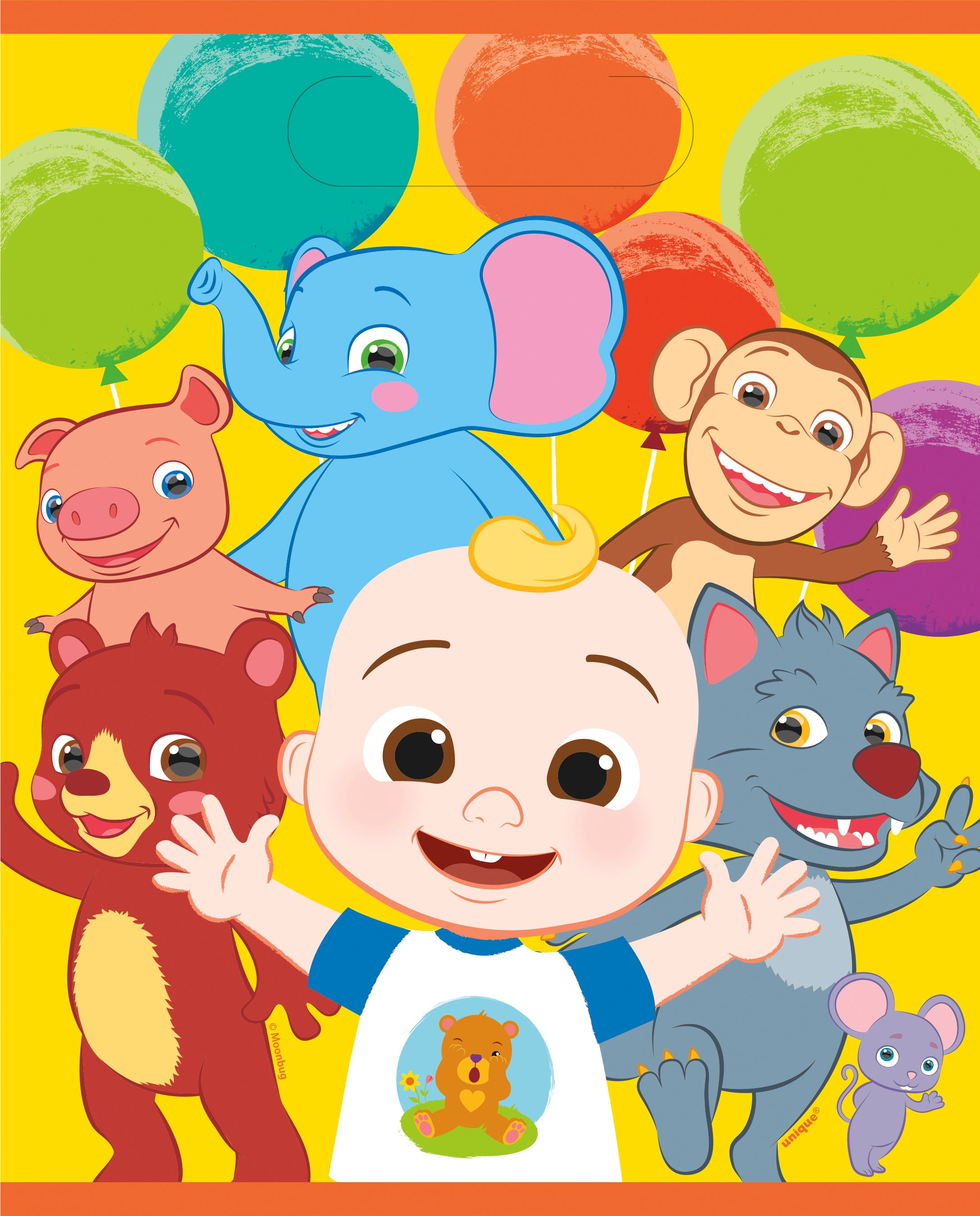 CoComelon Birthday Party Supplies, Plastic Loot Bags, Gift Favor, 8ct ...