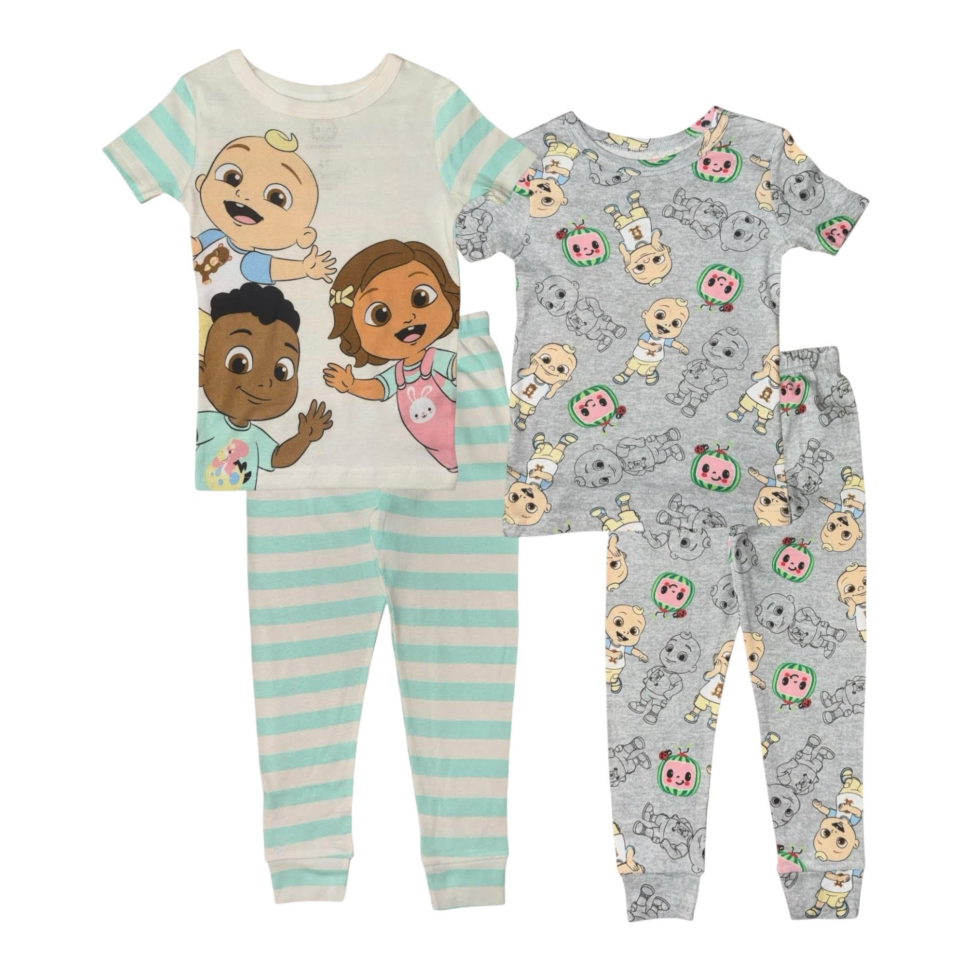 CoComelon Toddler Boys' 4-Piece Snug-fit Cotton Pajamas Set Stripes ...