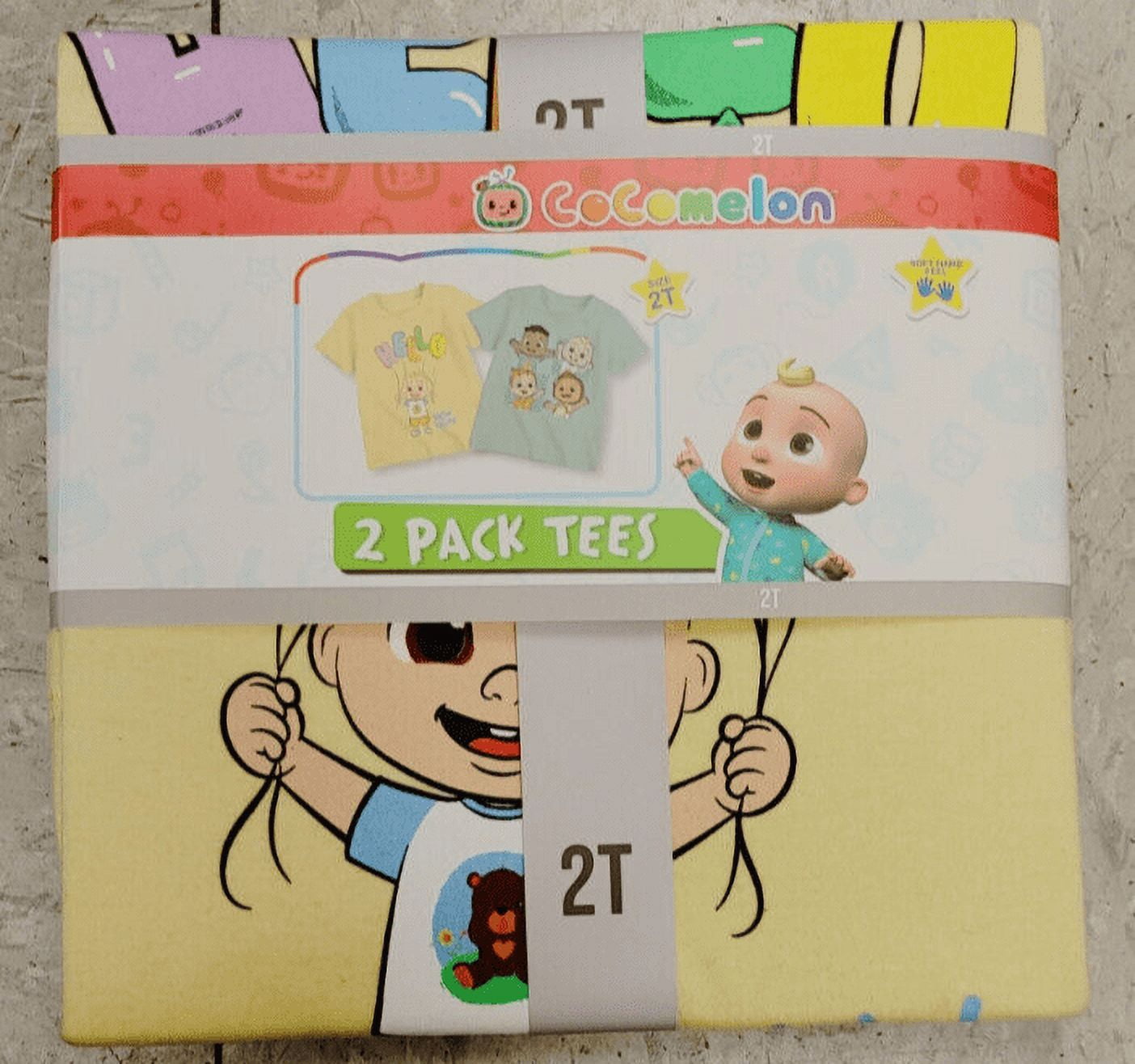CoComelon Unisex Baby & Toddler 2-Pack Short Sleeve Crewneck Graphic ...