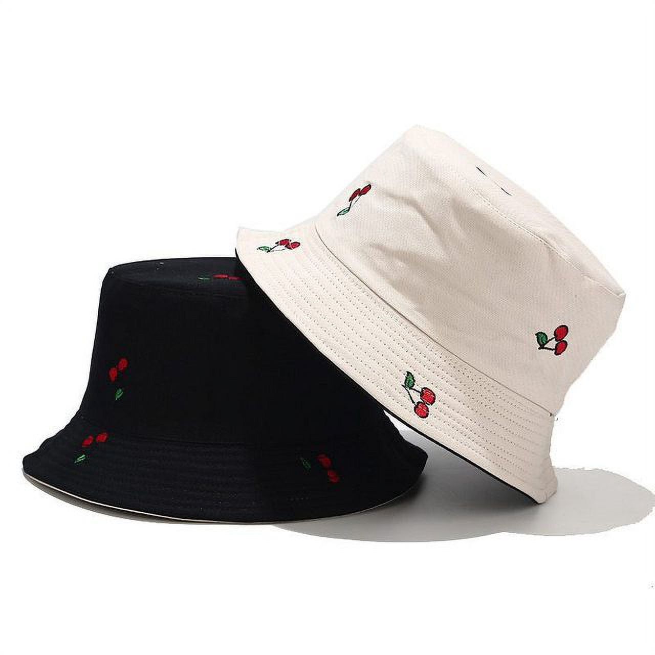 CoCopeanut 2020 New Fruit Cherry Bucket Hats for Girls Women Two Side ...