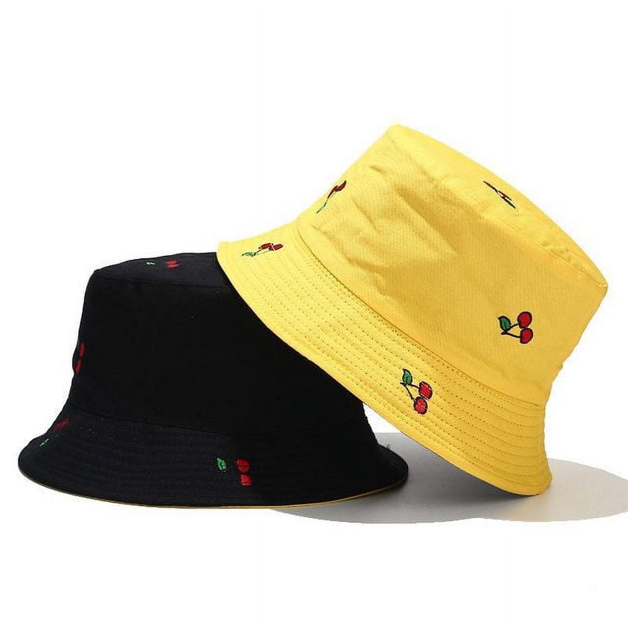 CoCopeanut 2020 New Fruit Cherry Bucket Hats for Girls Women Two Side ...