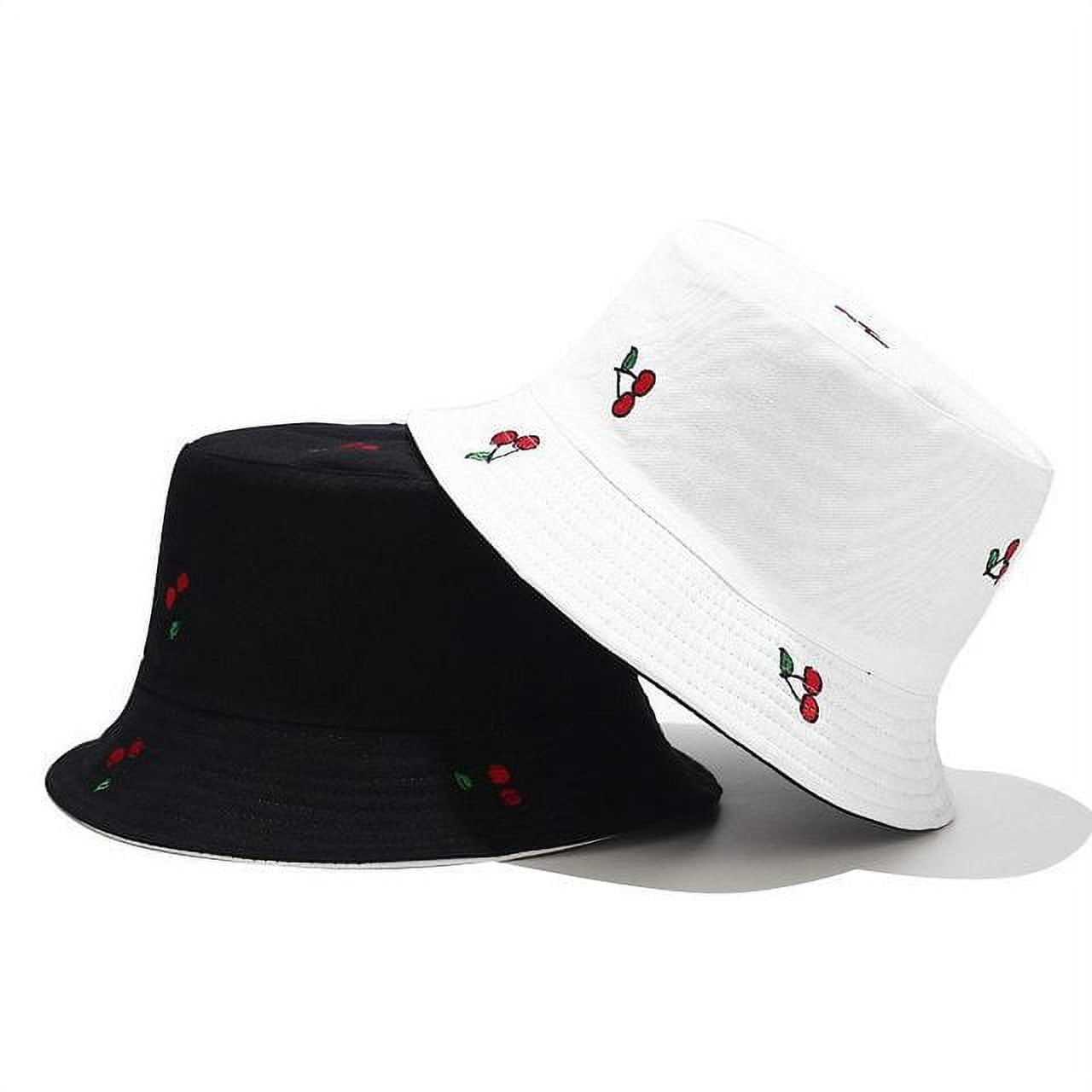 CoCopeanut 2020 New Fruit Cherry Bucket Hats for Girls Women Two Side ...
