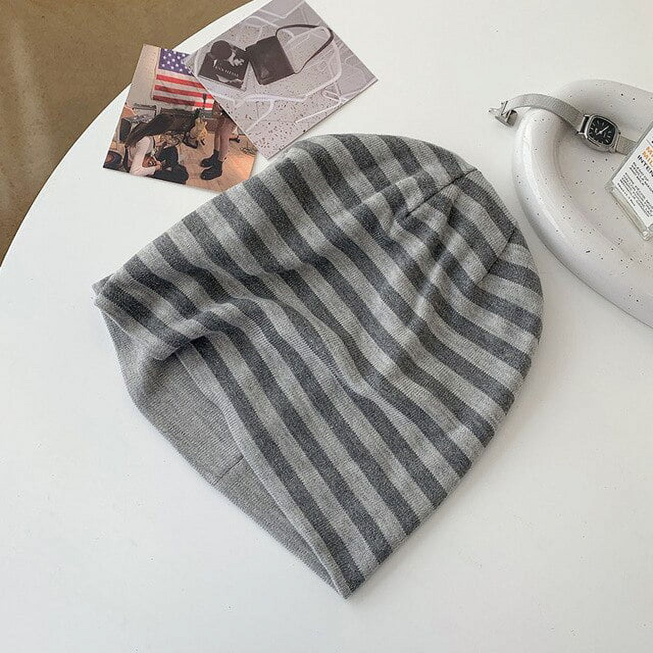 CoCopeanut 2022 New Fashion Trend Winter Black and White Stripe Knitted ...