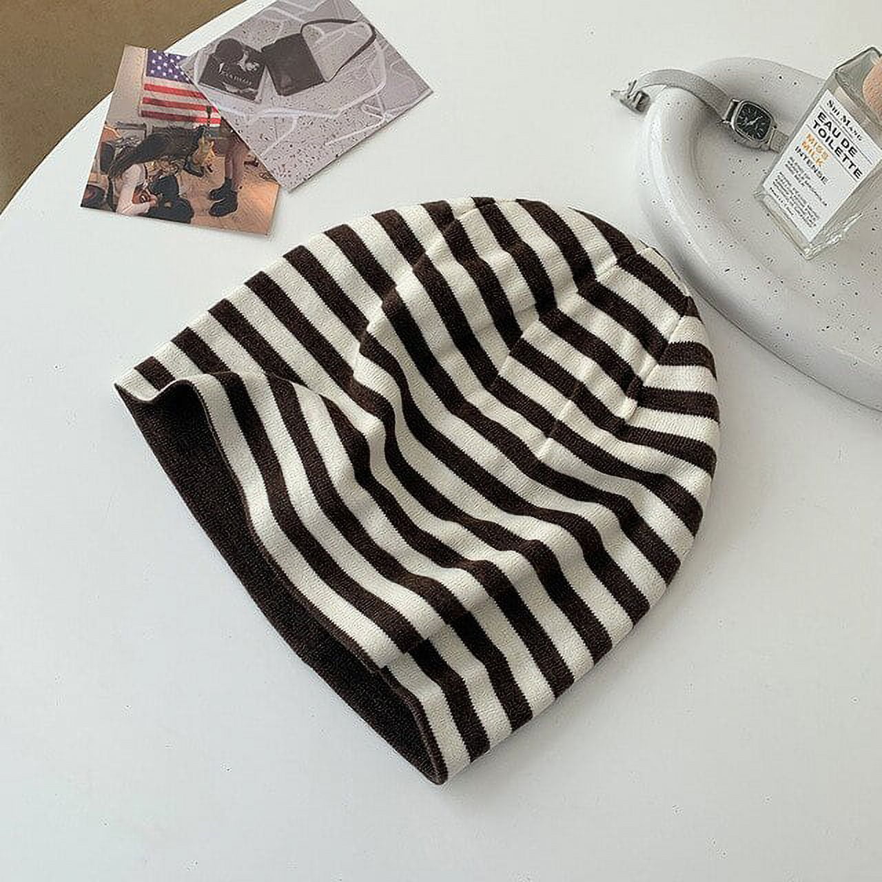 CoCopeanut 2022 New Fashion Trend Winter Black and White Stripe Knitted ...