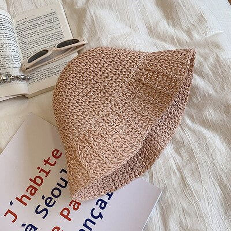 CoCopeanut 2022 Topi Jerami Lipat Wanita Topi Surya Outing Musim Panas ...