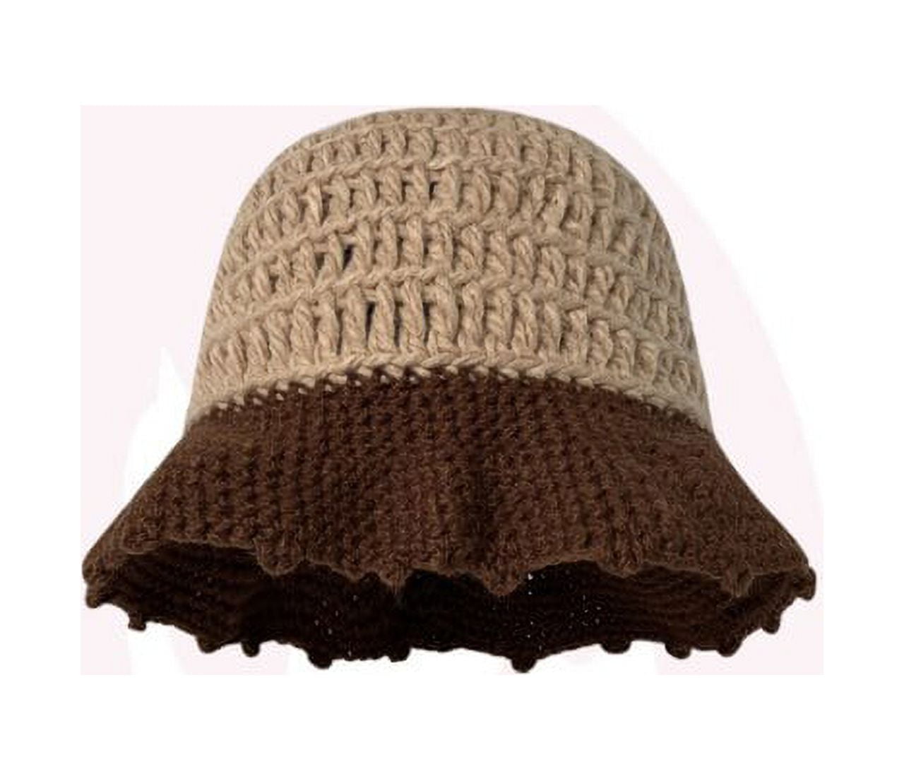 CoCopeanut 2022 Topi Nelayan Bunga Rajutan Berongga Musim Dingin Baru ...