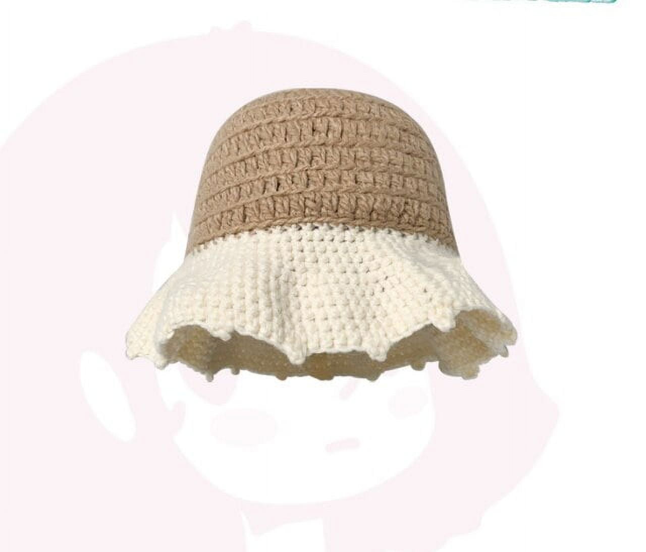 CoCopeanut 2022 Topi Nelayan Bunga Rajutan Berongga Musim Dingin Baru ...