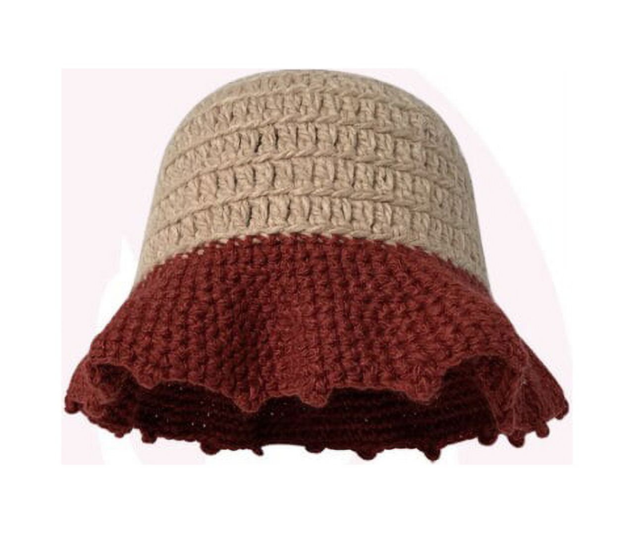 CoCopeanut 2022 Topi Nelayan Bunga Rajutan Berongga Musim Dingin Baru ...