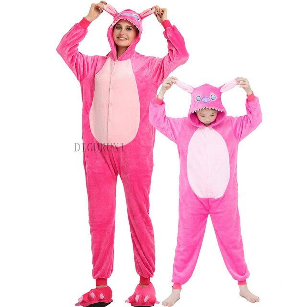 CoCopeanut Adults All in One Winter Pink Stitch Pyjamas Cartoon Unicorn ...