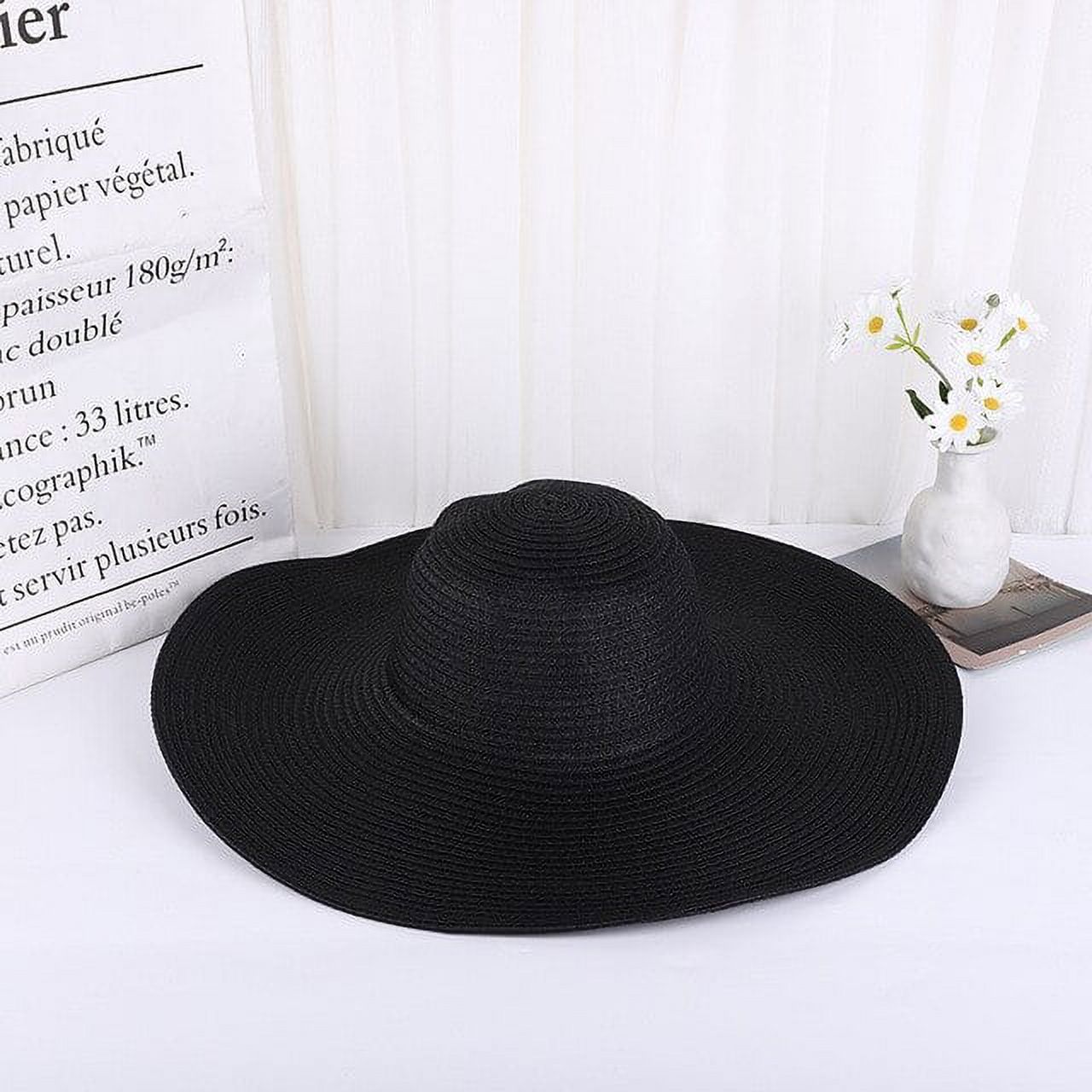 CoCopeanut Baru Warna Solid Musim Panas Topi Jerami Wanita Besar Lebar ...