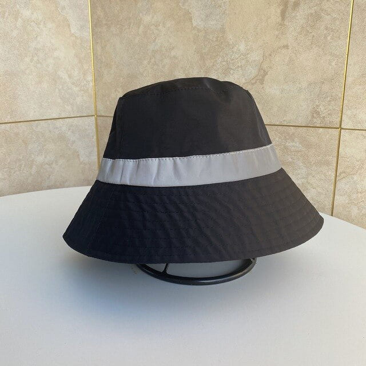 CoCopeanut Fashion Female Reflective Stripes Panama Bucket Hat Men ...