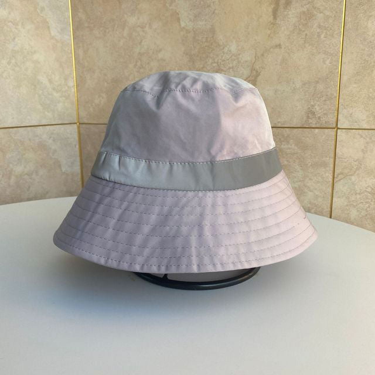 CoCopeanut Fashion Female Reflective Stripes Panama Bucket Hat Men ...