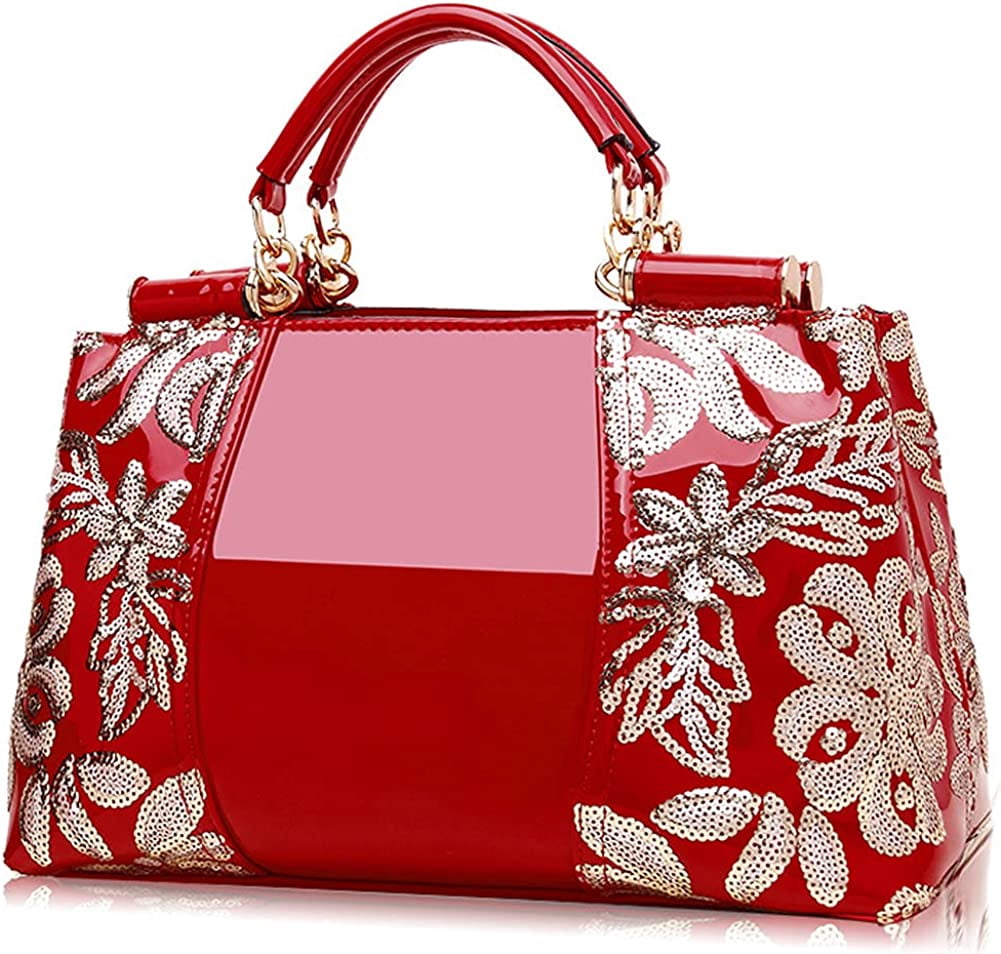 CoCopeanut Fashion Handbag for Women Patent Leather Shoulder Bag Top ...