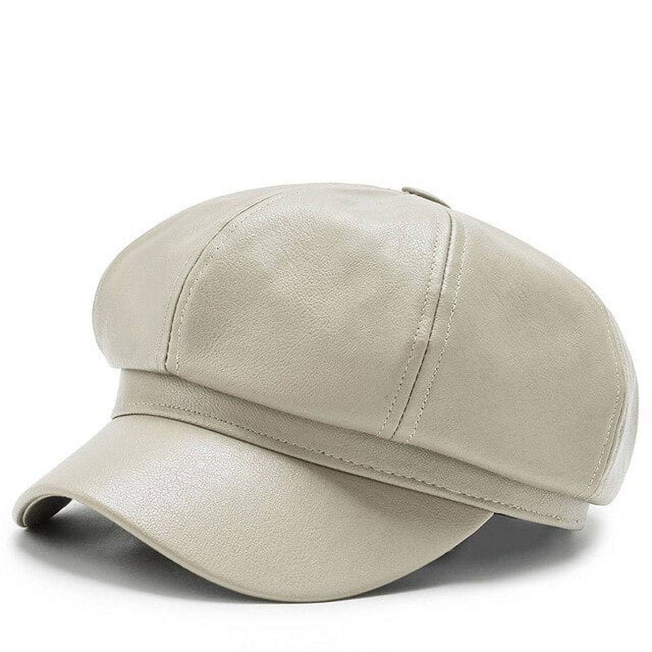 CoCopeanut Fashion Unisex PU Leather Military Caps Spring Autumn Sailor ...