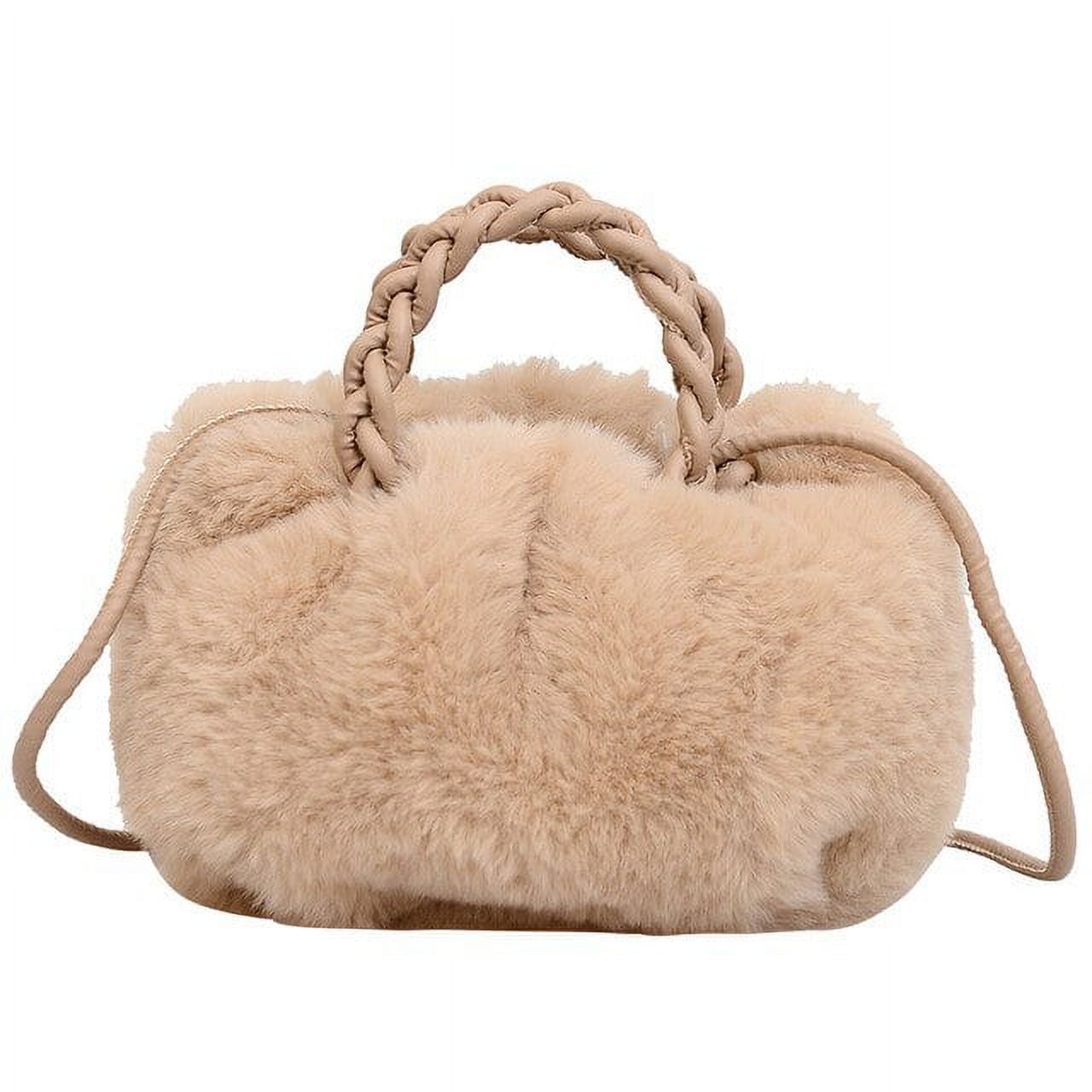 CoCopeanut Fashion Women PU Hasp Shoulder Bag Small Plush Handbag ...