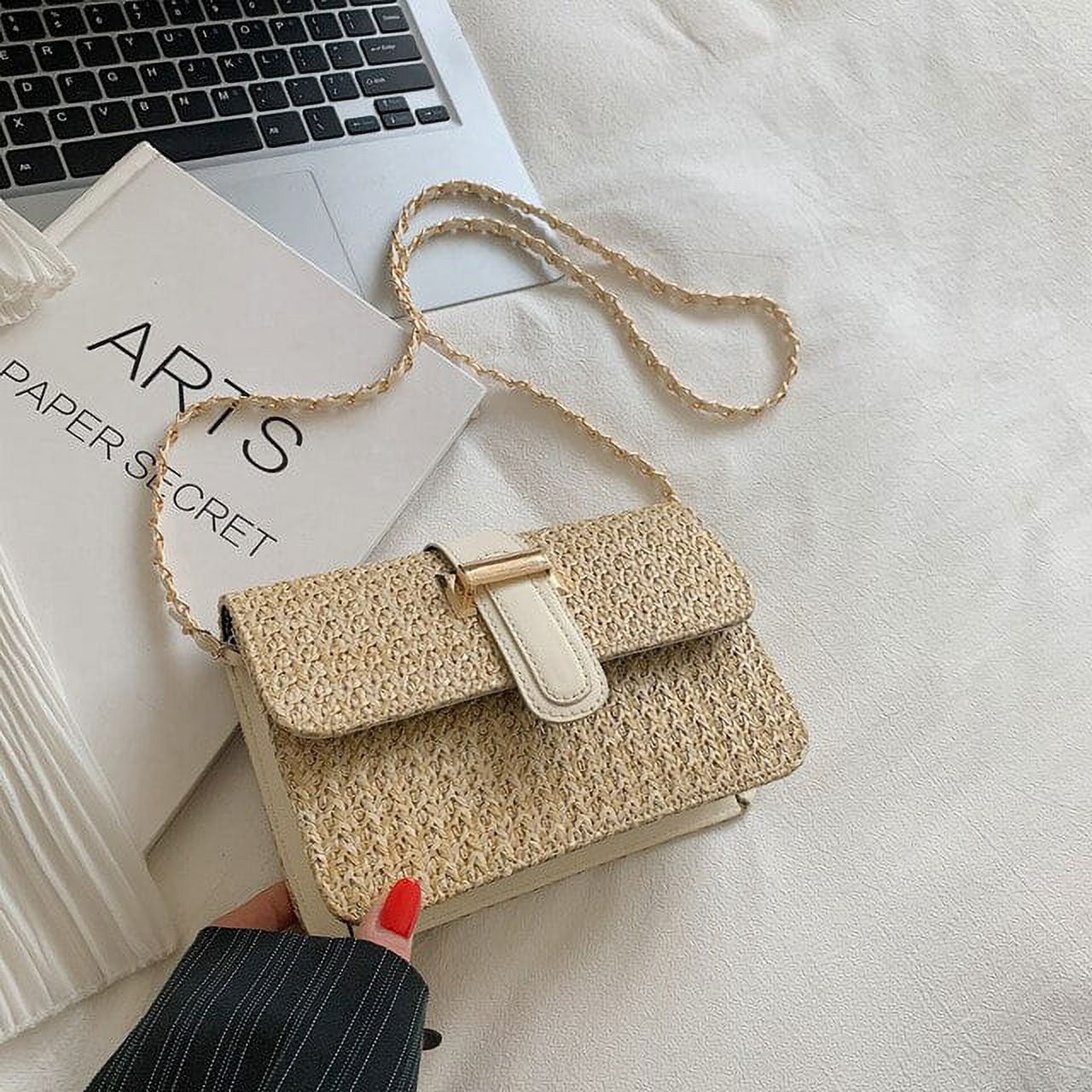 CoCopeanut Fashion Woven Straw Shoulder Bag Female Crossbody Messenger ...