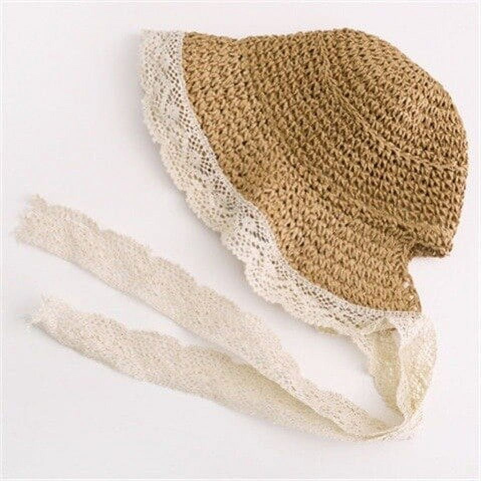 CoCopeanut Gadis Musim Panas Topi Menulis Renda Menghias Bergelombang ...