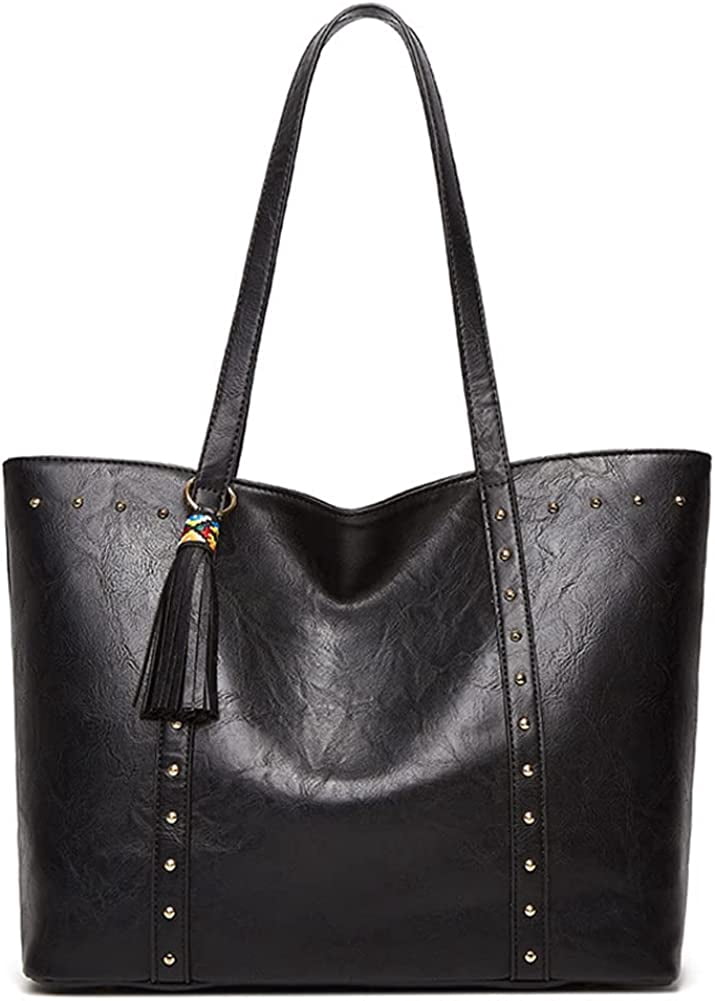 CoCopeanut Large Capacity Shoulder Bag for Women Soft Faux Leather Tote ...