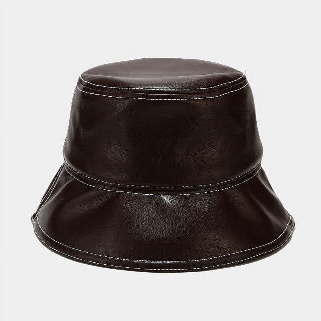 CoCopeanut Mode Musim Semi Musim Gugur Topi Ember untuk Wanita PU Kulit ...