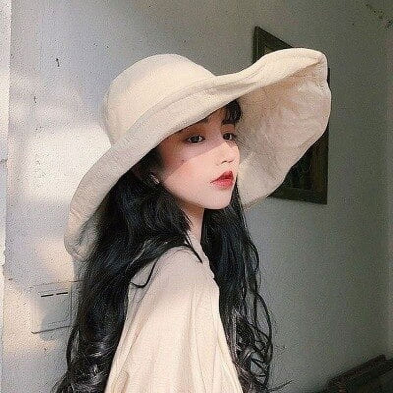 CoCopeanut New Wide Brim Bucket Hat Spring Summer Round Dome Bandage ...