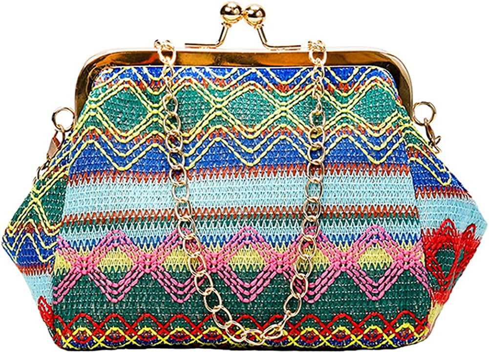 CoCopeanut Retro Hollow Handbag for Women Straw Shoulder Bag Evening ...