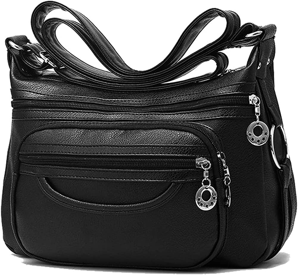 CoCopeanut Soft Faux Leather Shoulder Bag for Women Multi Pocket ...