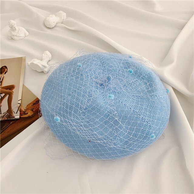 CoCopeanut Summer Hats Women Beret Vintage Mesh Yarn Berets Fashion ...