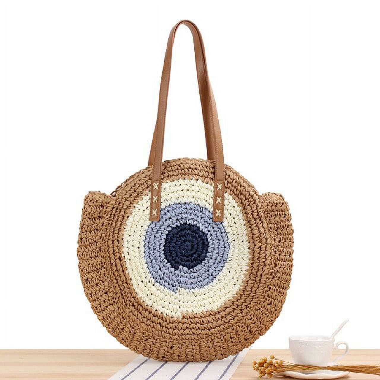 CoCopeanut Summer Round Straw Bags for Women Rattan Shoulder Bag ...