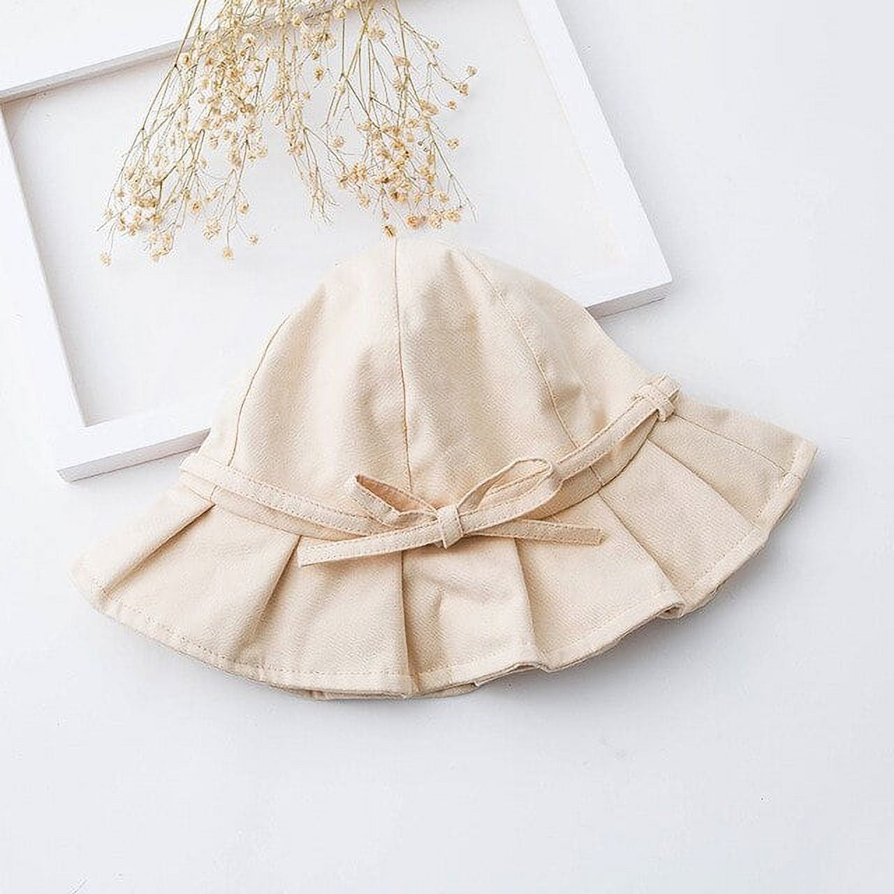 CoCopeanut Topi Bucket Padat Hitam Putih Wanita Ruffle Baru Topi Bob ...