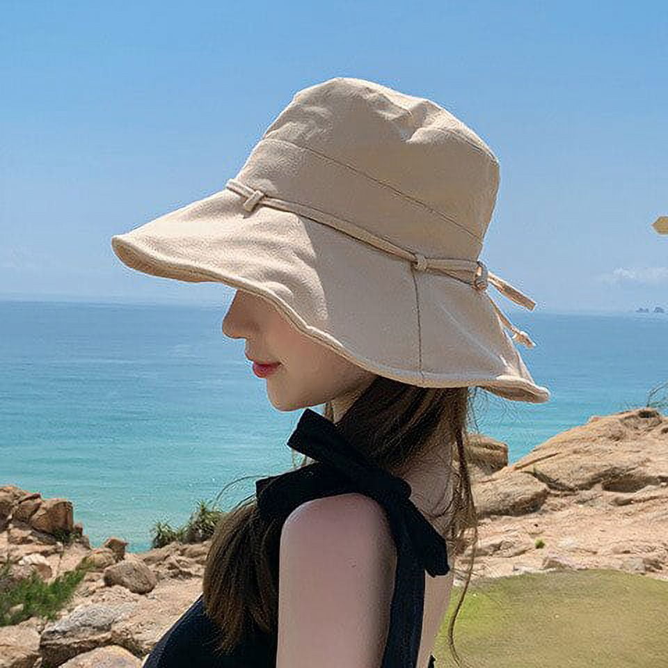 CoCopeanut Topi Ember Wanita Pinggiran Besar Topi Tabir Surya Warna ...