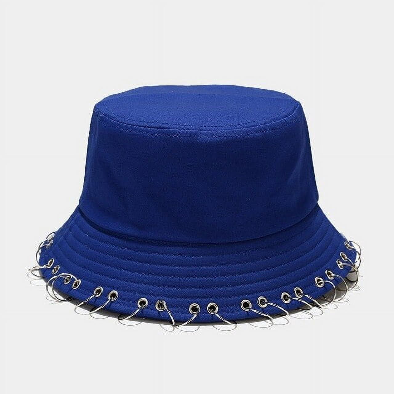 CoCopeanut Topi Ember Warna Solid Hip Hop Harajuku Baru Cincin Logam ...