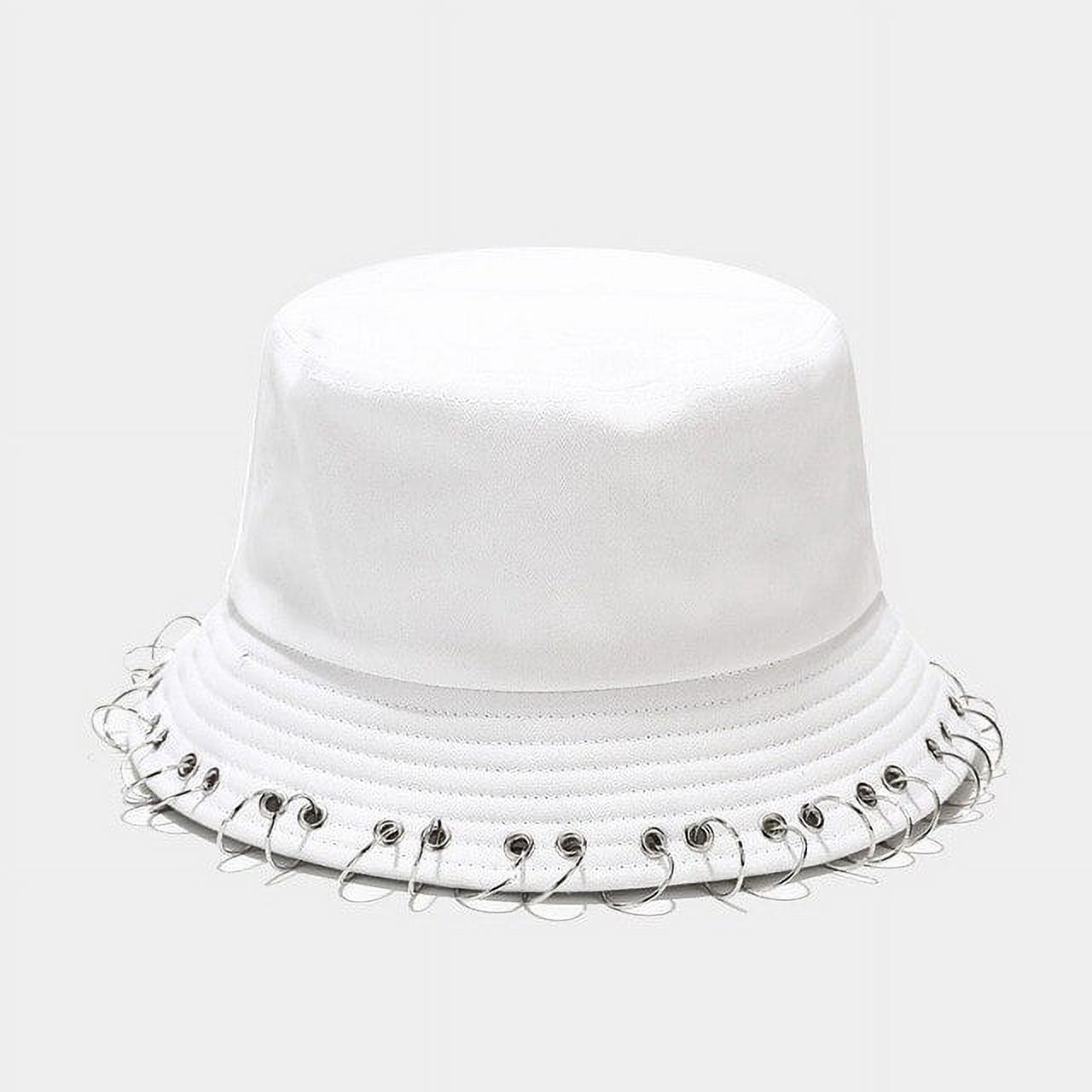CoCopeanut Topi Ember Warna Solid Hip Hop Harajuku Baru Cincin Logam ...