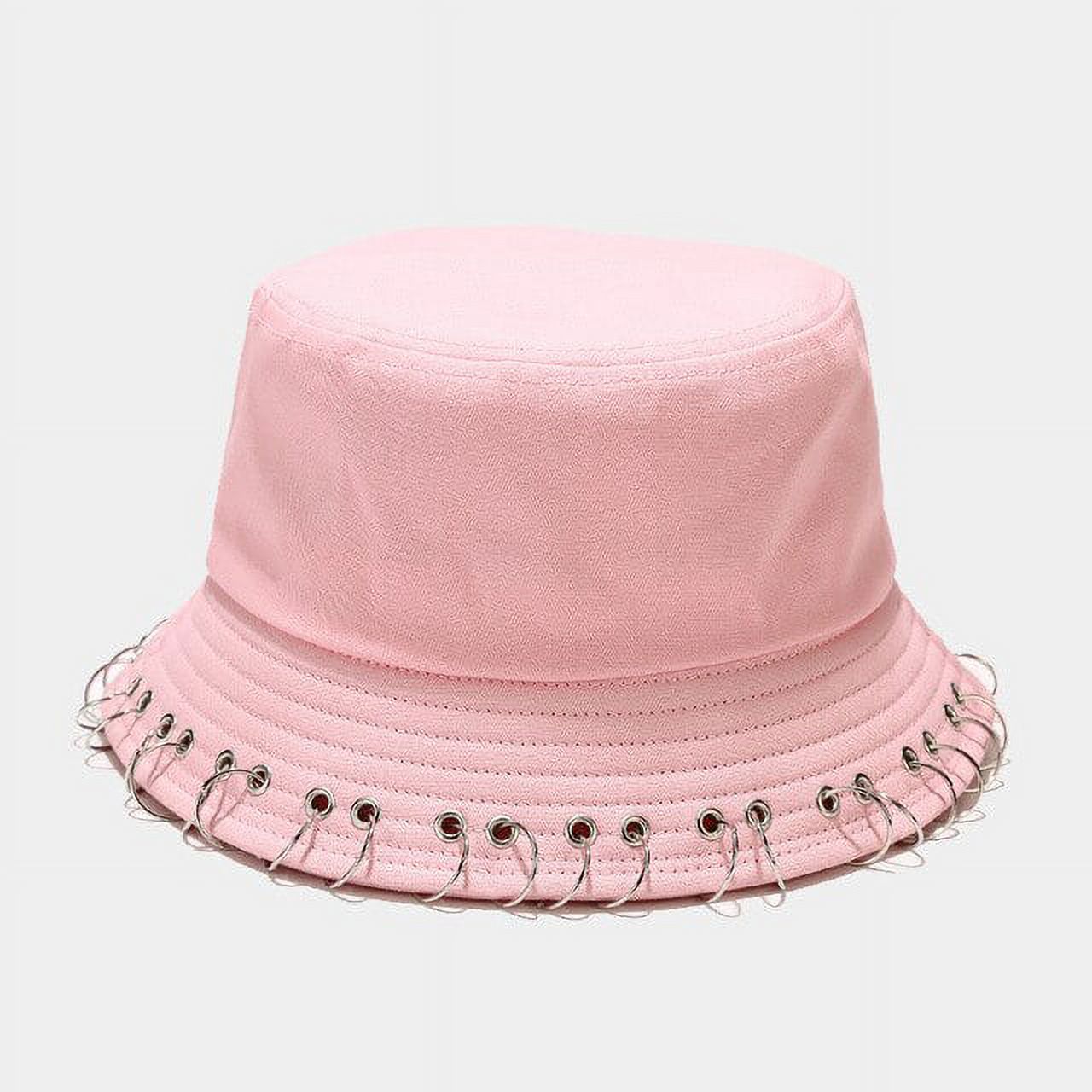 CoCopeanut Topi Ember Warna Solid Hip Hop Harajuku Baru Cincin Logam ...