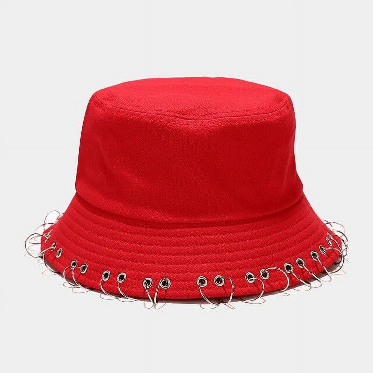 CoCopeanut Topi Ember Warna Solid Hip Hop Harajuku Baru Cincin Logam ...