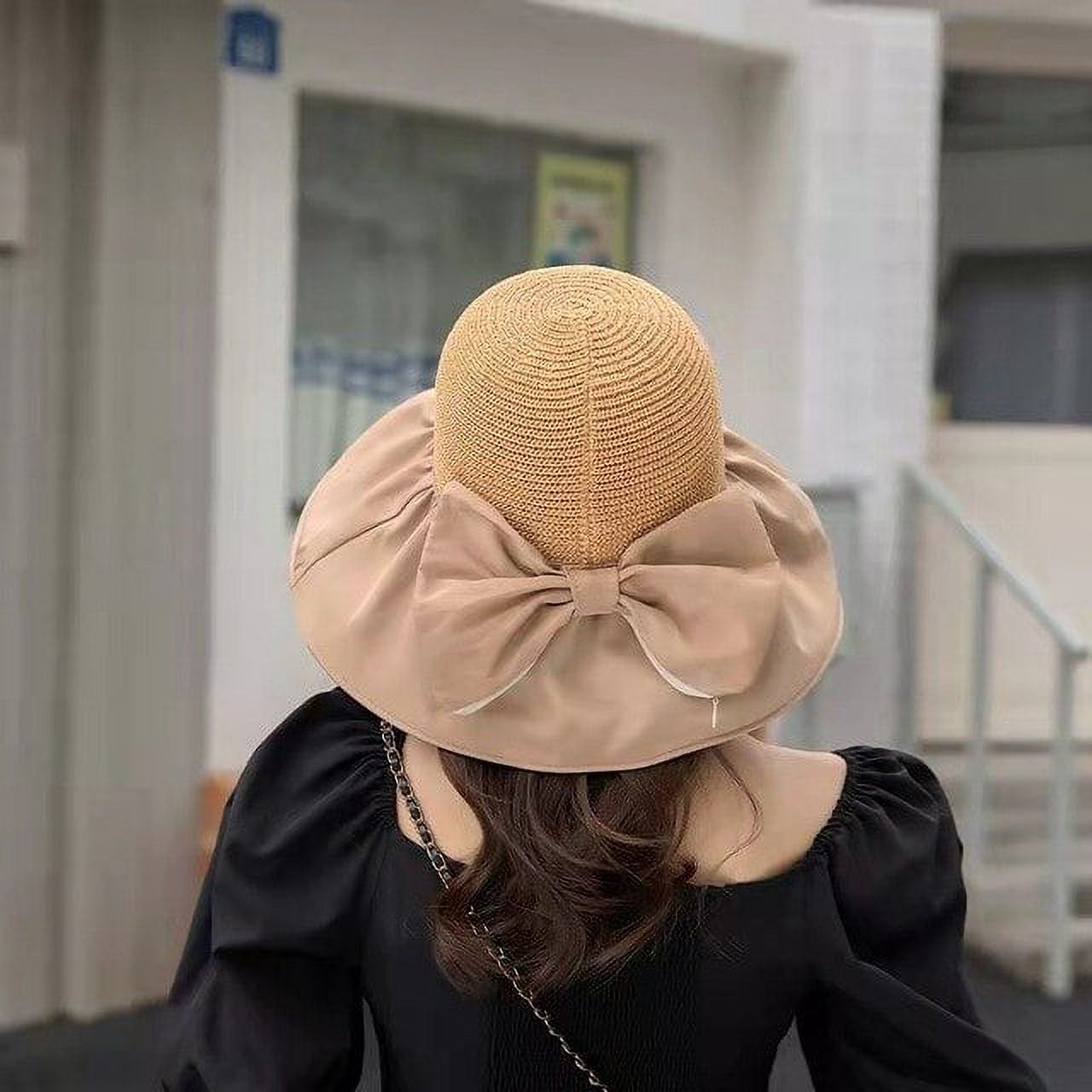 CoCopeanut Topi Matahari Musim Panas untuk Wanita Topi Ember Jerami ...