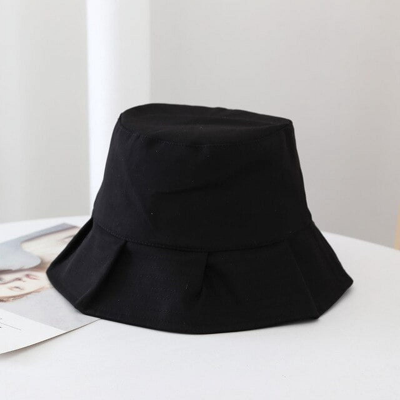 CoCopeanut Topi Matahari Wanita Ruffles Baru Topi Ember Solid Musim ...
