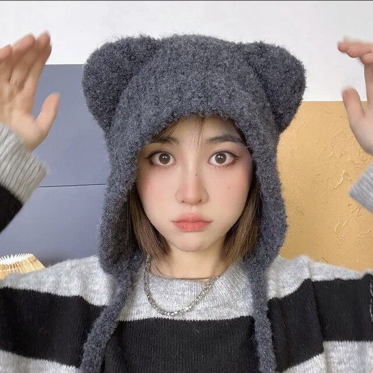 CoCopeanut Topi Musim Dingin Wanita 2022 Topi Beanie Padat Telinga ...