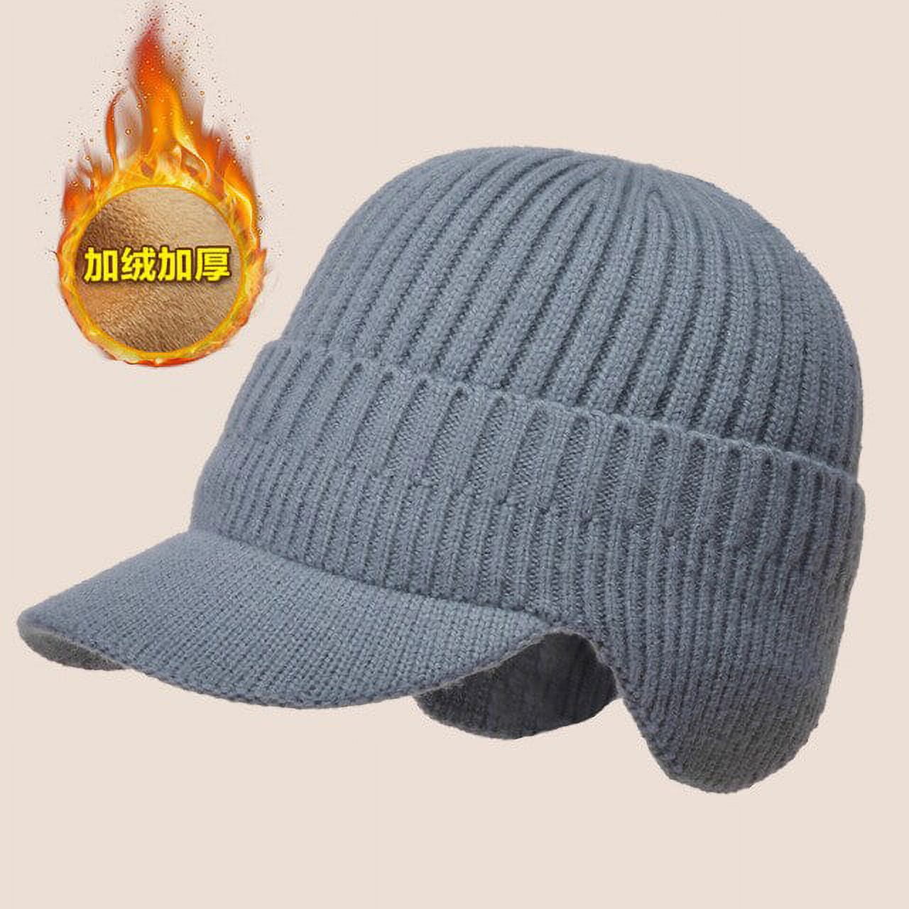 CoCopeanut Topi Rajutan Musim Dingin Pria Ukuran Besar Topi Hangat ...