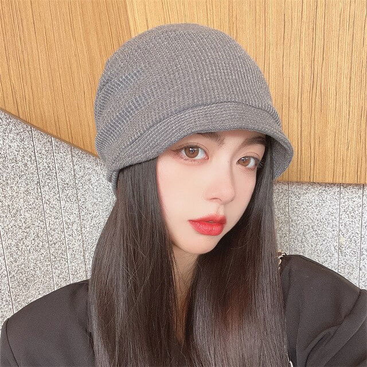 CoCopeanut Topi Rajutan Musim Dingin Wanita Topi Peaked Hangat ...