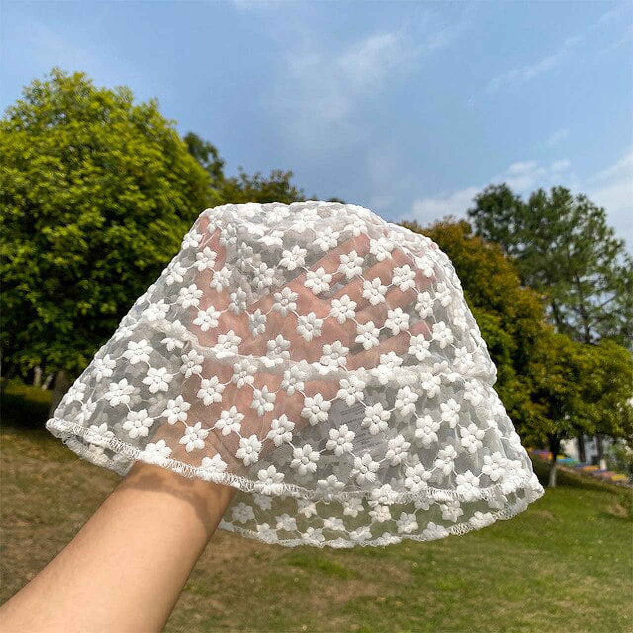 CoCopeanut Topi Renda Baru 2021 untuk Wanita Topi Matahari Lebar Bunga ...