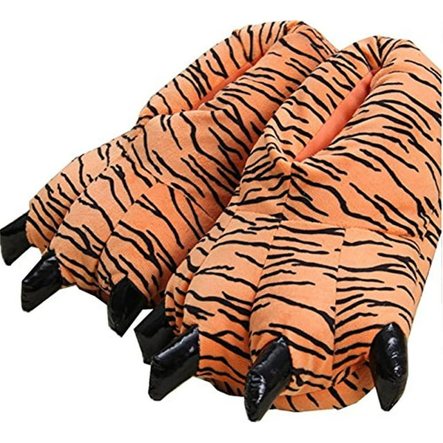CoCopeanut Unisex Plush Animal Paw Slippers Dinosaur Claw Slippers ...